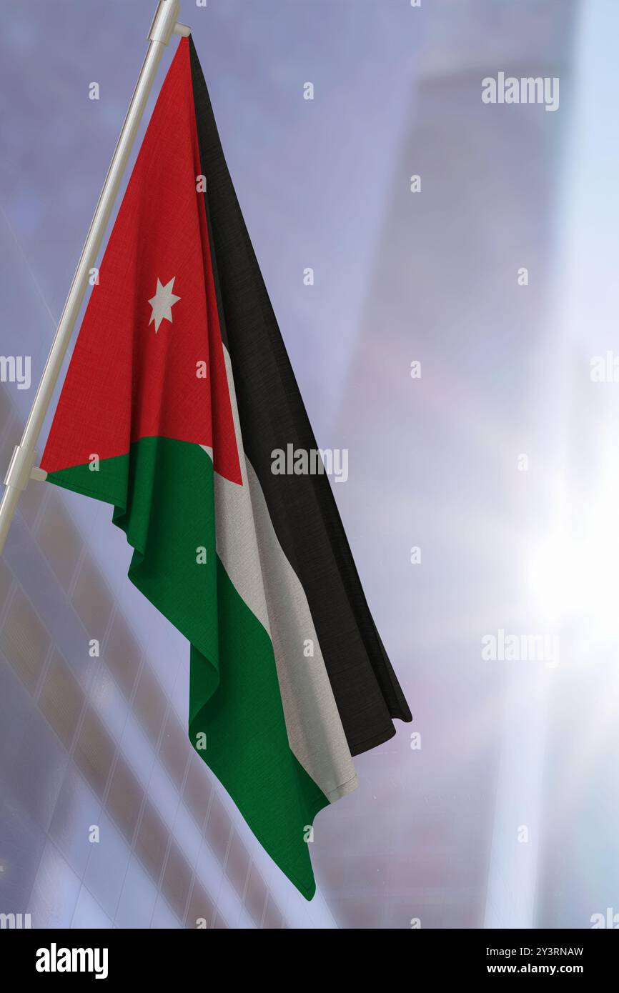 Jordan national flag. Render 3D Stock Photo - Alamy