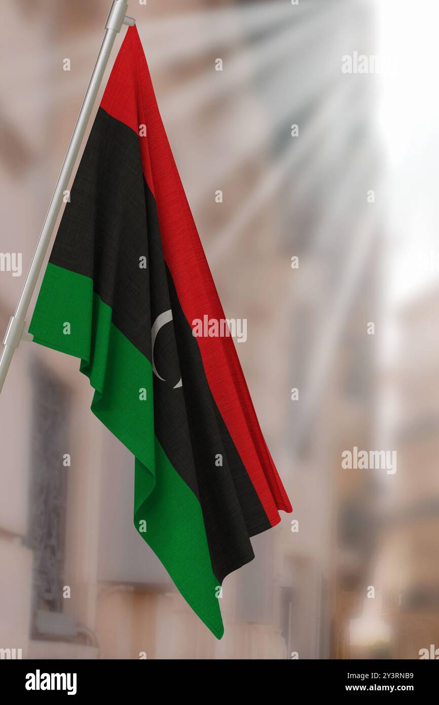 Lybia national flag. Render 3D Stock Photo - Alamy