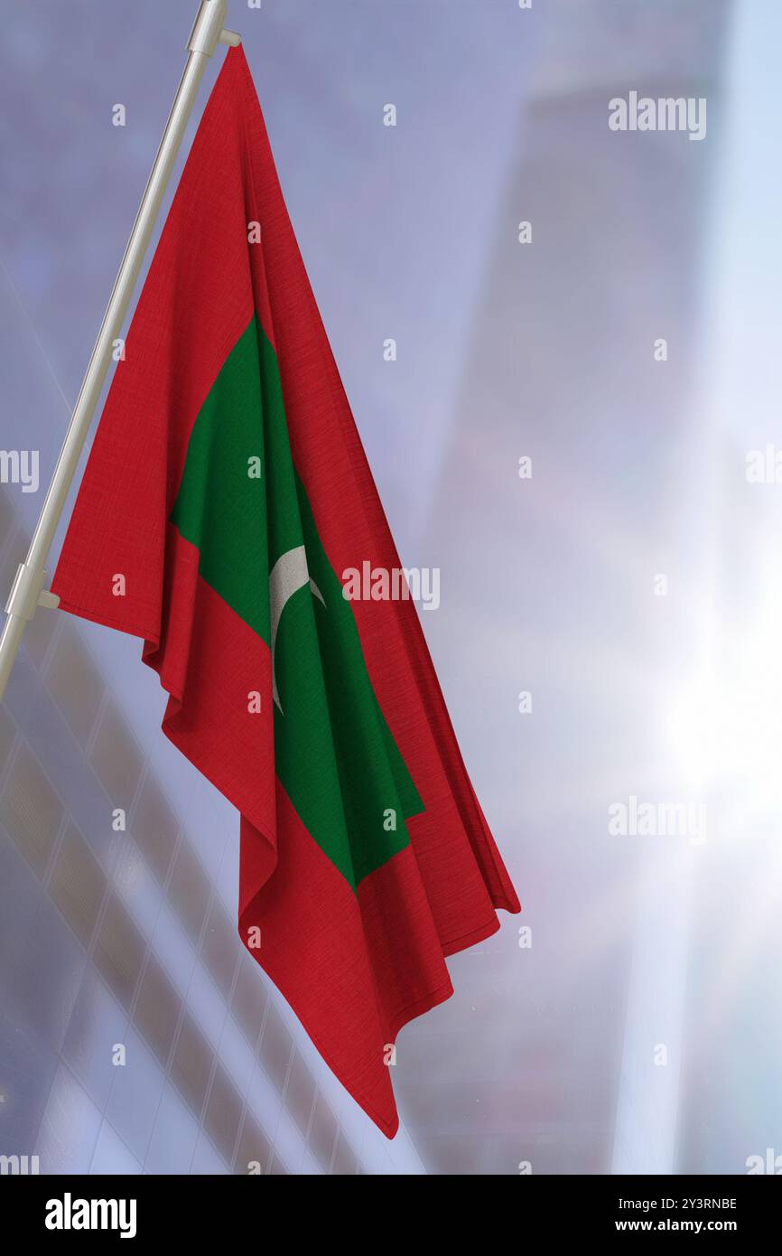 Maldives national flag. Render 3D Stock Photo - Alamy