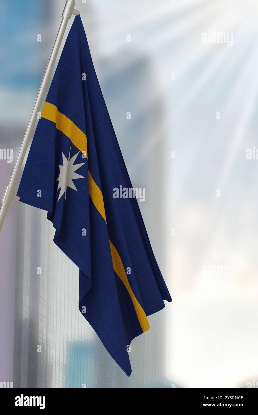 Nauru national flag. Render 3D Stock Photo - Alamy