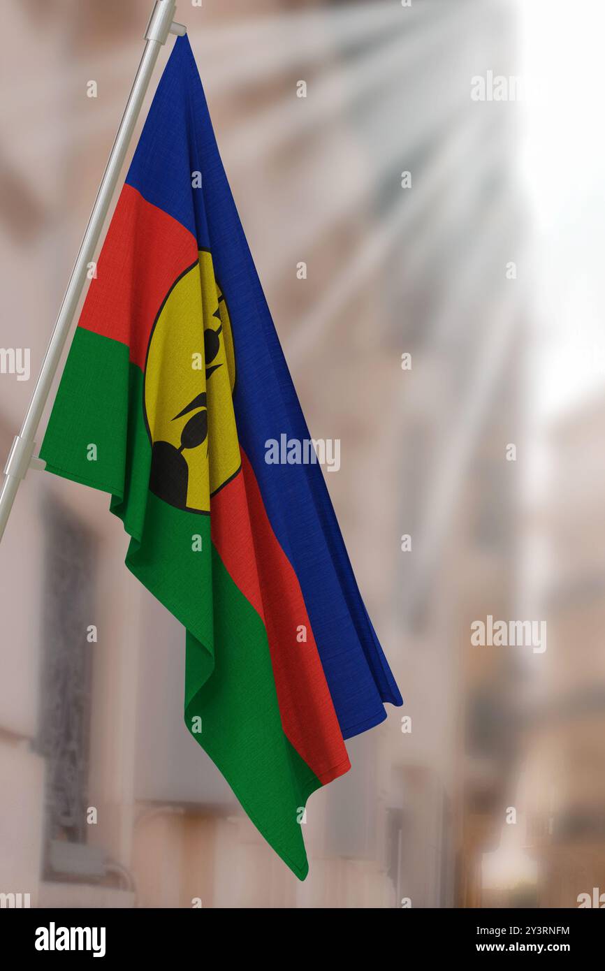 New Caledonia national flag. Render 3D Stock Photo - Alamy