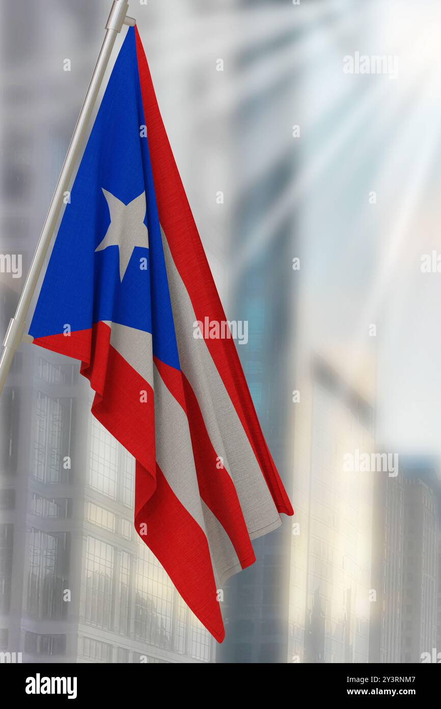 Puerto Rico national flag. Render 3D Stock Photo - Alamy