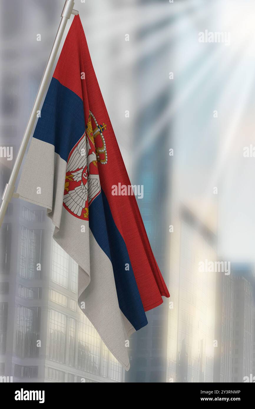Serbia national flag. Render 3D Stock Photo - Alamy