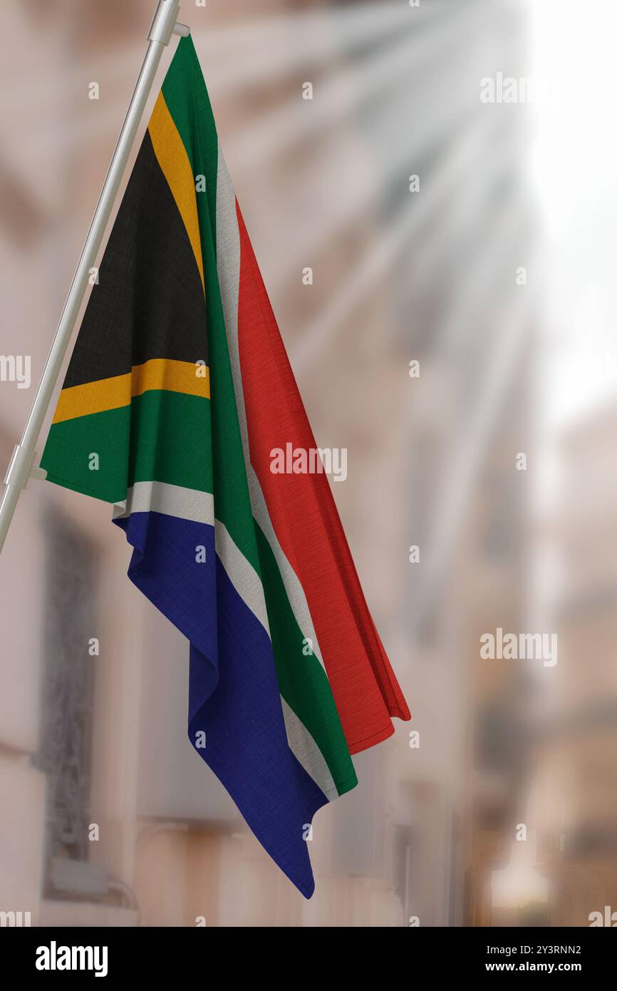 South Africa national flag. Render 3D Stock Photo - Alamy
