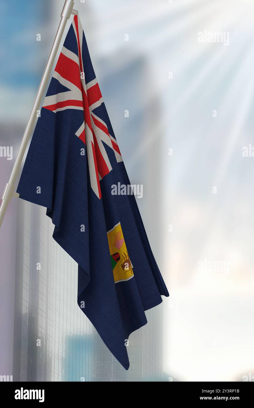 Turks and Caicos Islands national flag. Render 3D Stock Photo - Alamy