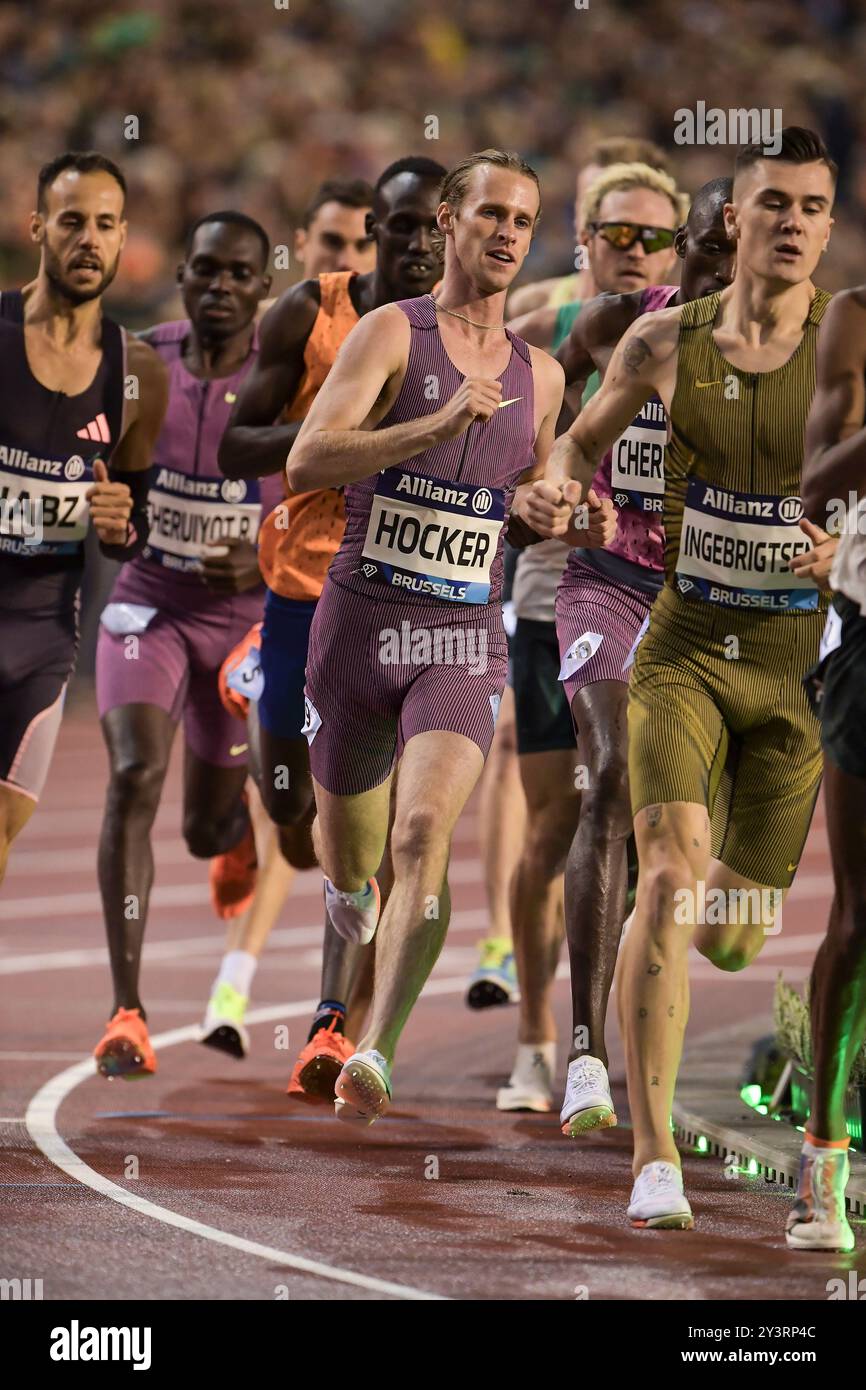 Cole Hocker of the USA competing in the men 1500m race at the Memorial ...