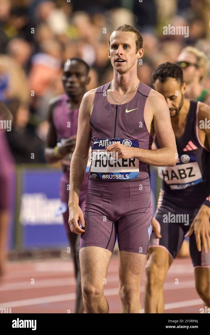Cole Hocker of the USA competing in the men 1500m race at the Memorial ...