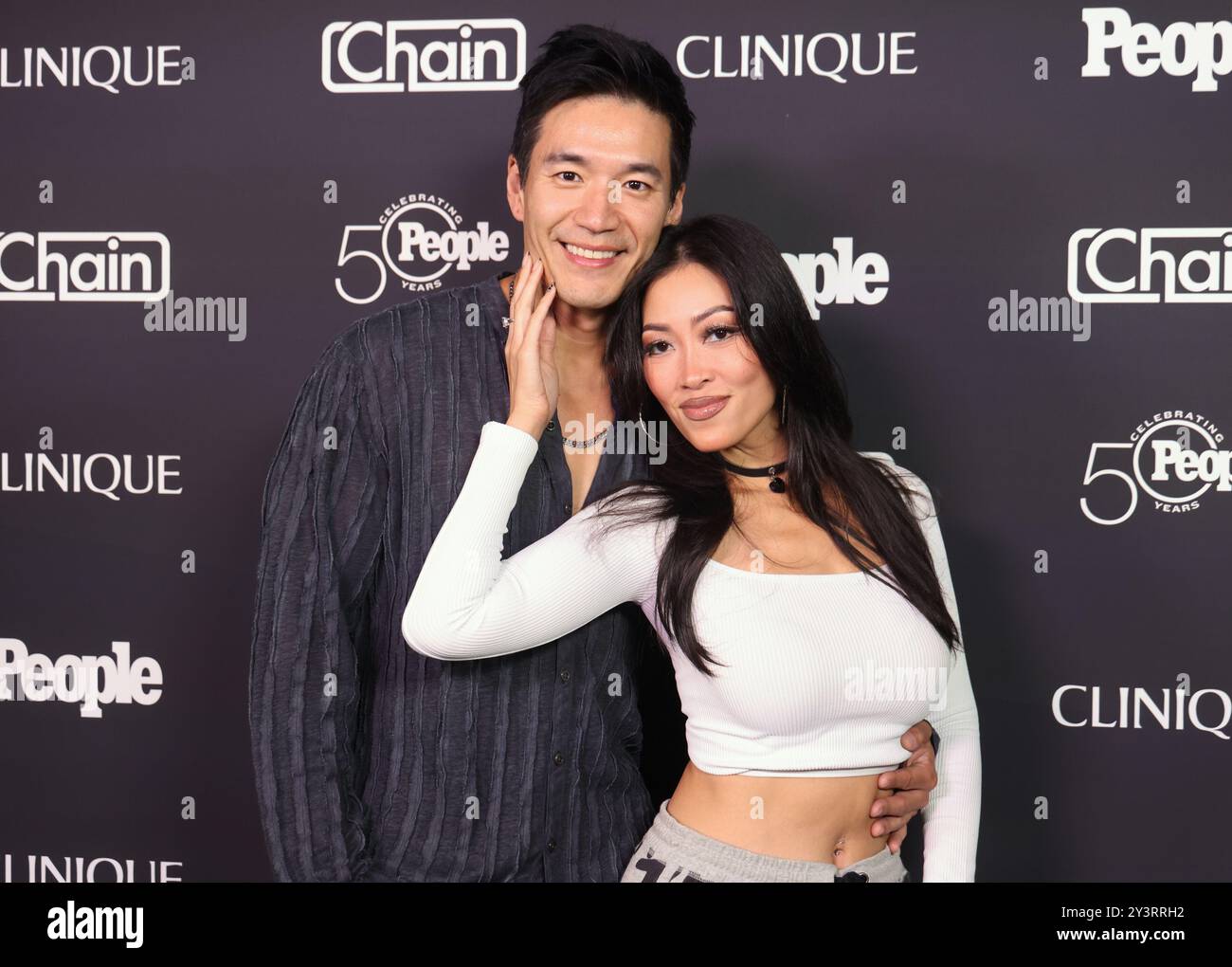 Kevein Kreider and Devon Diep attends the People + Chain Celebrate ...