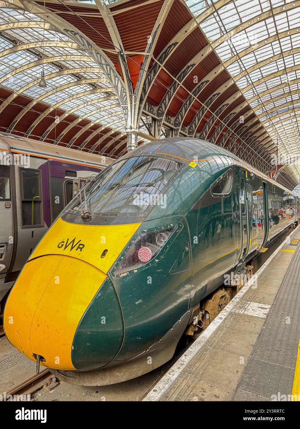 London, England, High Speed Train , GWR Great Western Railroad, inside ...