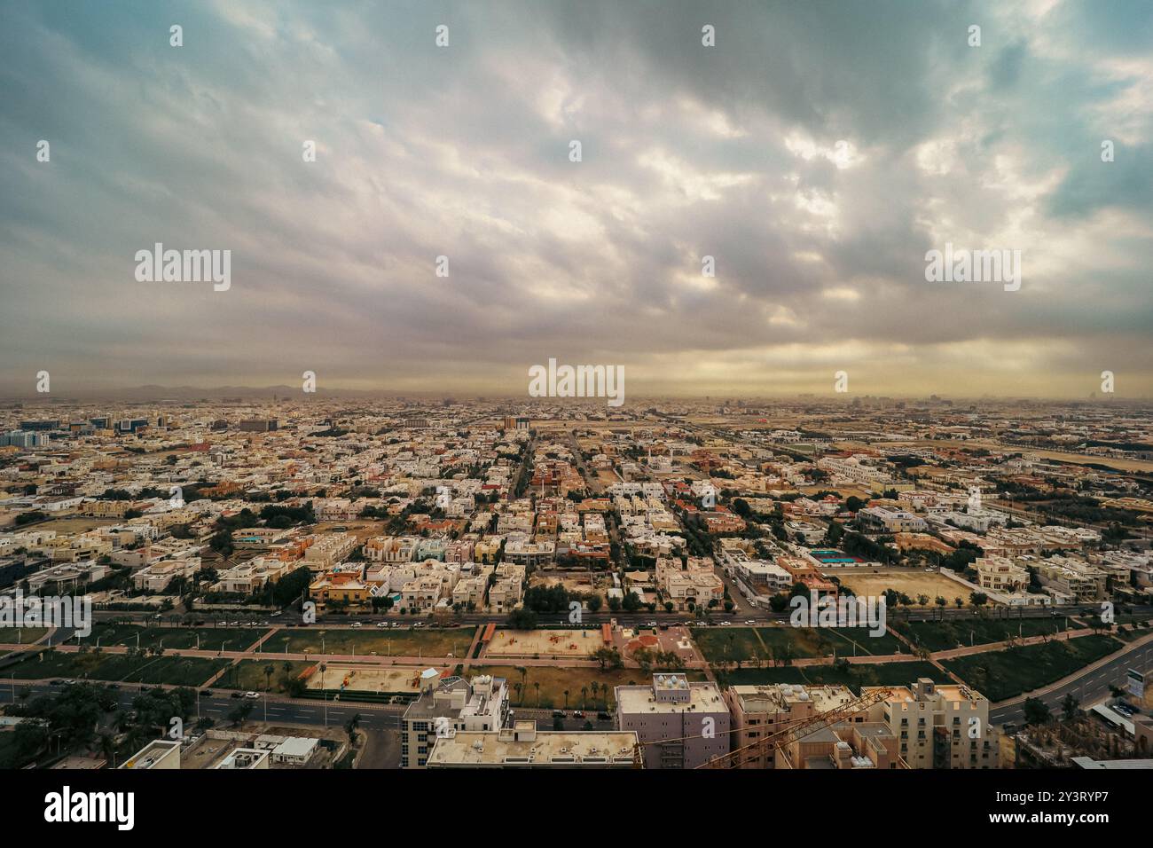 Panorama top view jeddah city urban lifestyle district landscape ...