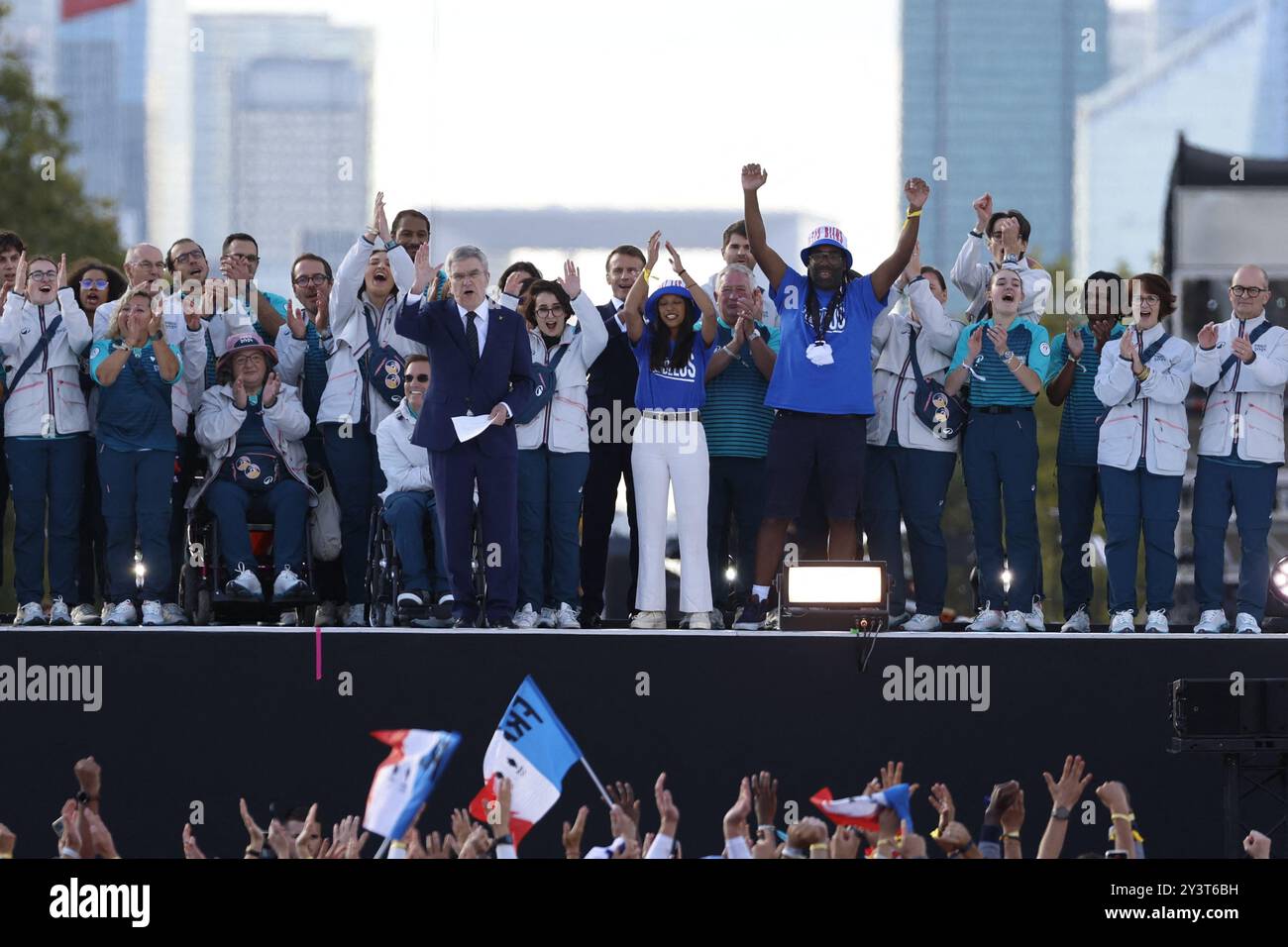 Paris, France. 14th Sep, 2024. French Olympic and Paralympic athletes ...