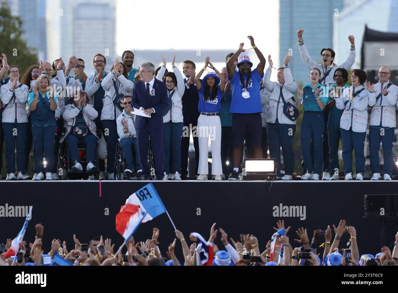 Paris, France. 14th Sep, 2024. French Olympic and Paralympic athletes ...
