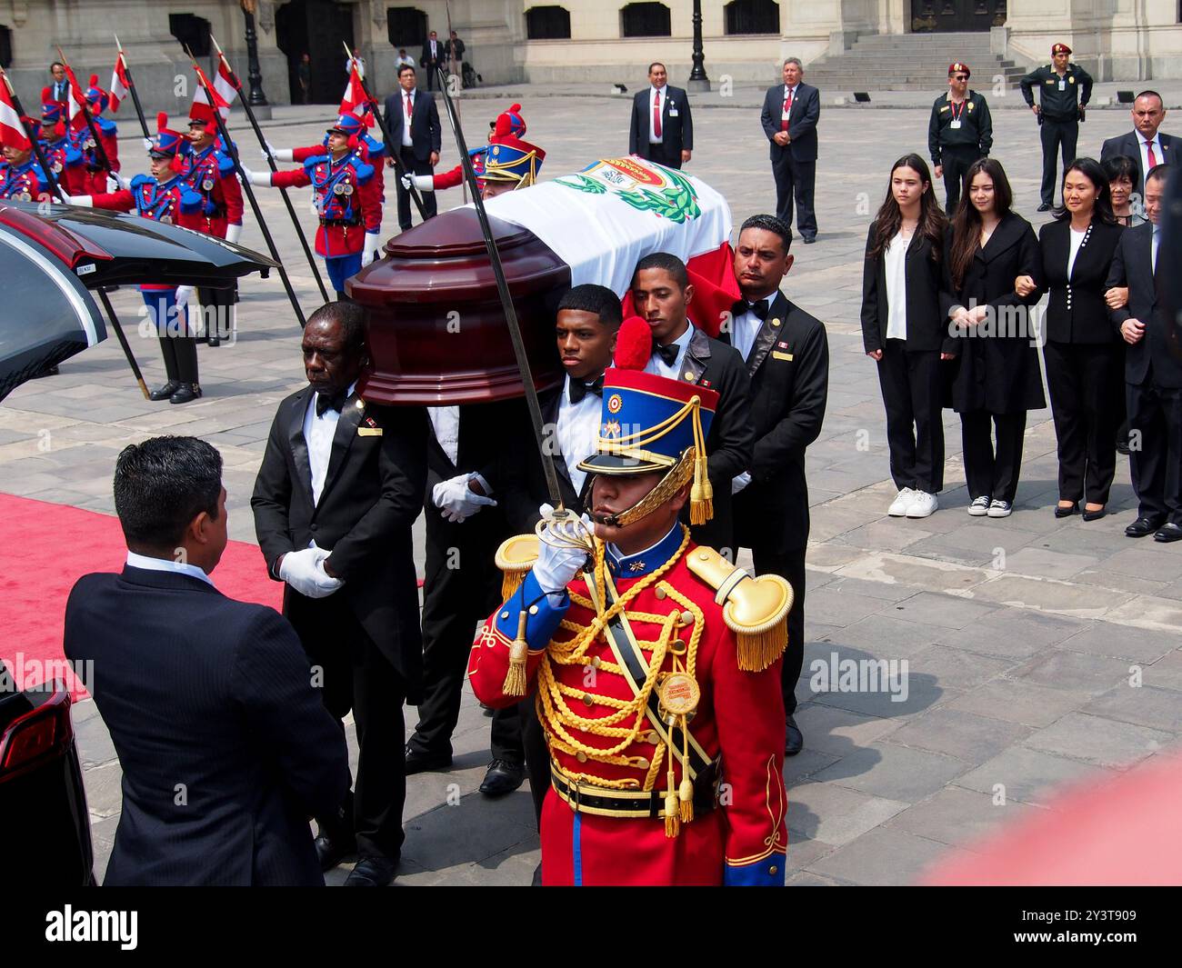 Lima, Peru. 14th Sep, 2024. The Coffin with the mortal remains of the ...