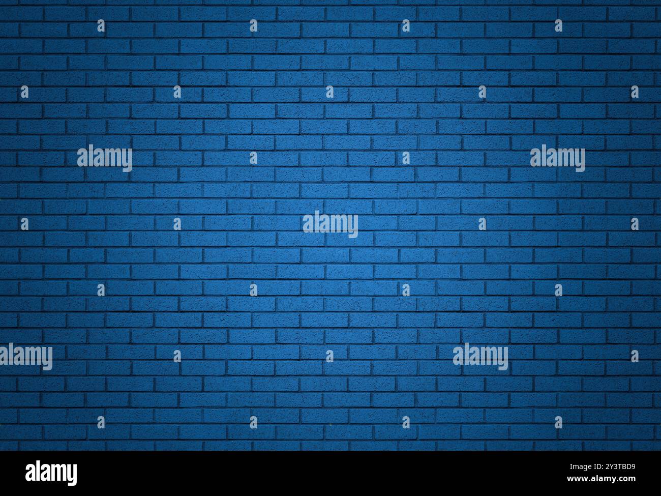 Blue color brick wall background real texture. Intense night time vibe ...