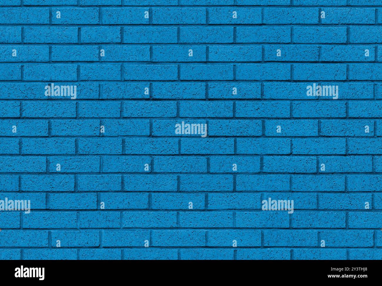 Blue brick wall seamless background texture image. Aqua blue paint ...