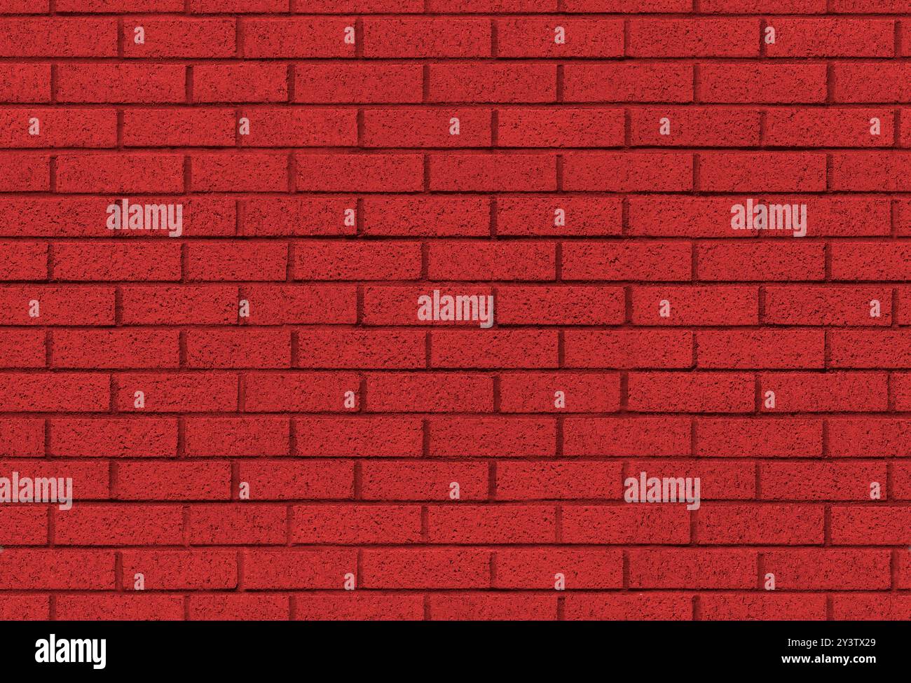 Red brick wall seamless background texture image. Crimson paint applied ...