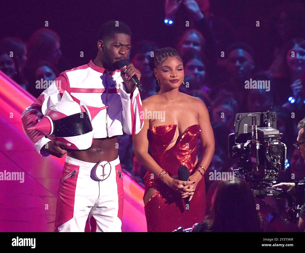 Lil Nas X, Halle Bailey onstage during the 2024 MTV Video Music Awards ...