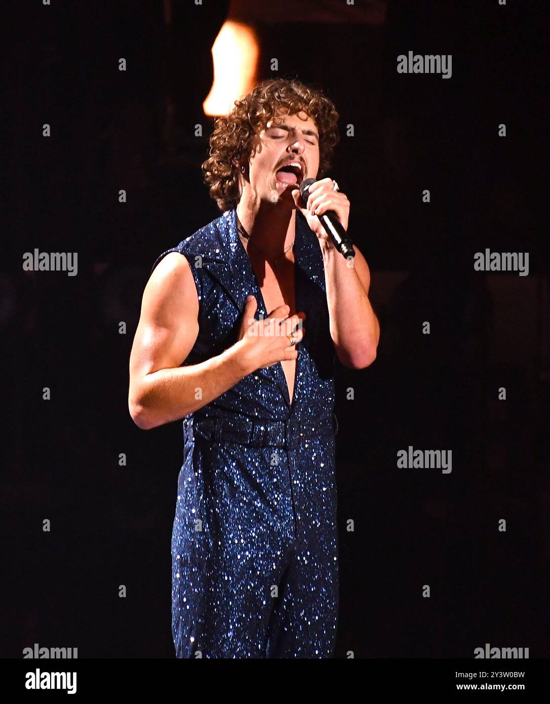 Benson Boone performs during the 2024 MTV Video Music Awards at UBS ...