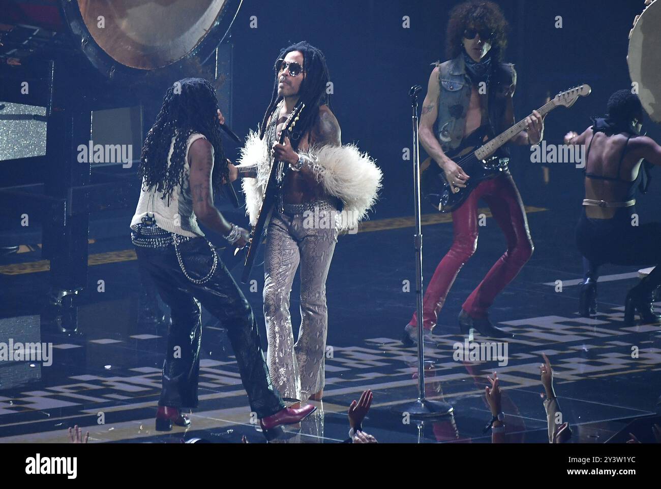 Lenny Kravitz performs during the 2024 MTV Video Music Awards at UBS ...
