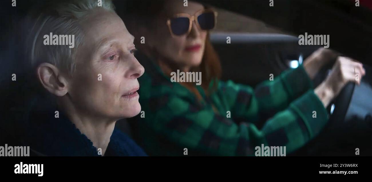 USA/Spain.. Tilda Swinton and Julianne Moore in The Room Next Door (Spanish: La habitacion de al ...