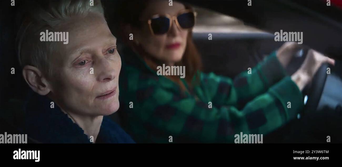 USA/Spain.. Tilda Swinton and Julianne Moore in The Room Next Door (Spanish: La habitacion de al ...
