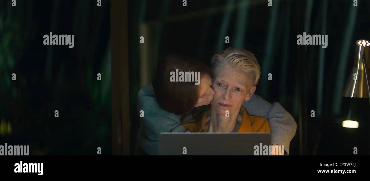 USA/Spain.. Tilda Swinton and Julianne Moore in The Room Next Door (Spanish: La habitacion de al ...