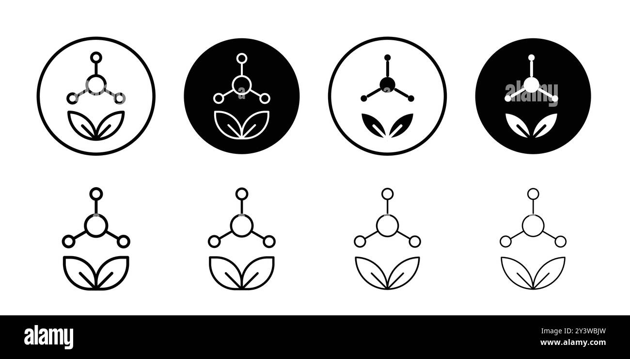 Antioxidant icon logo sign vector outline in black and white color ...