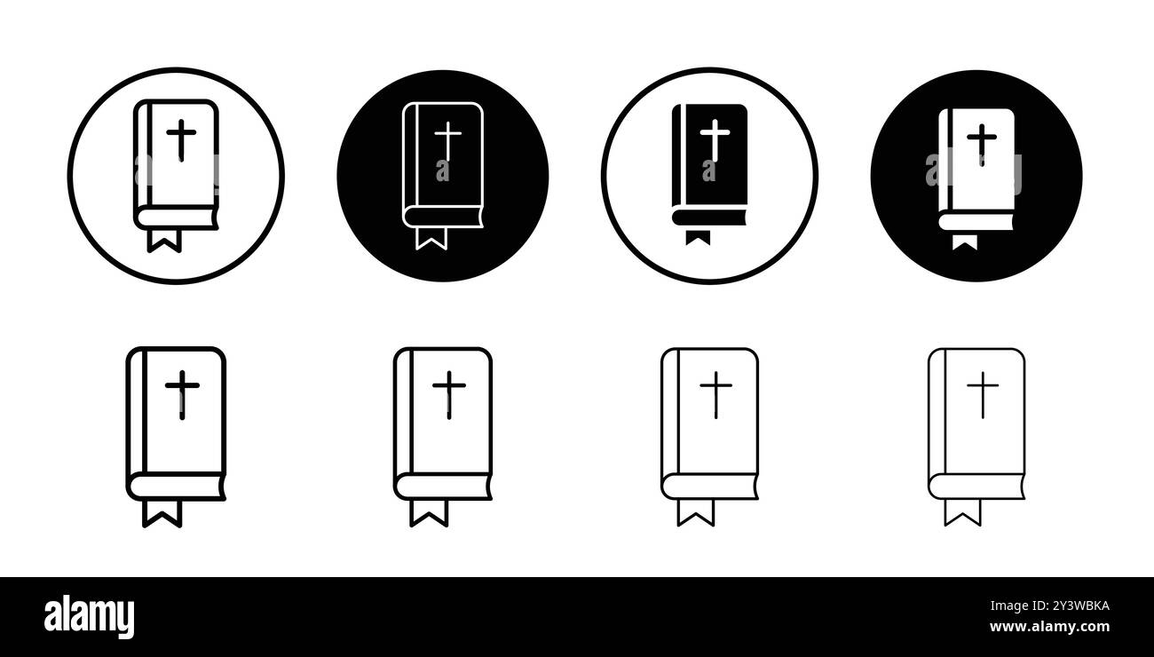 Bible icon logo sign vector outline in black and white color Stock ...
