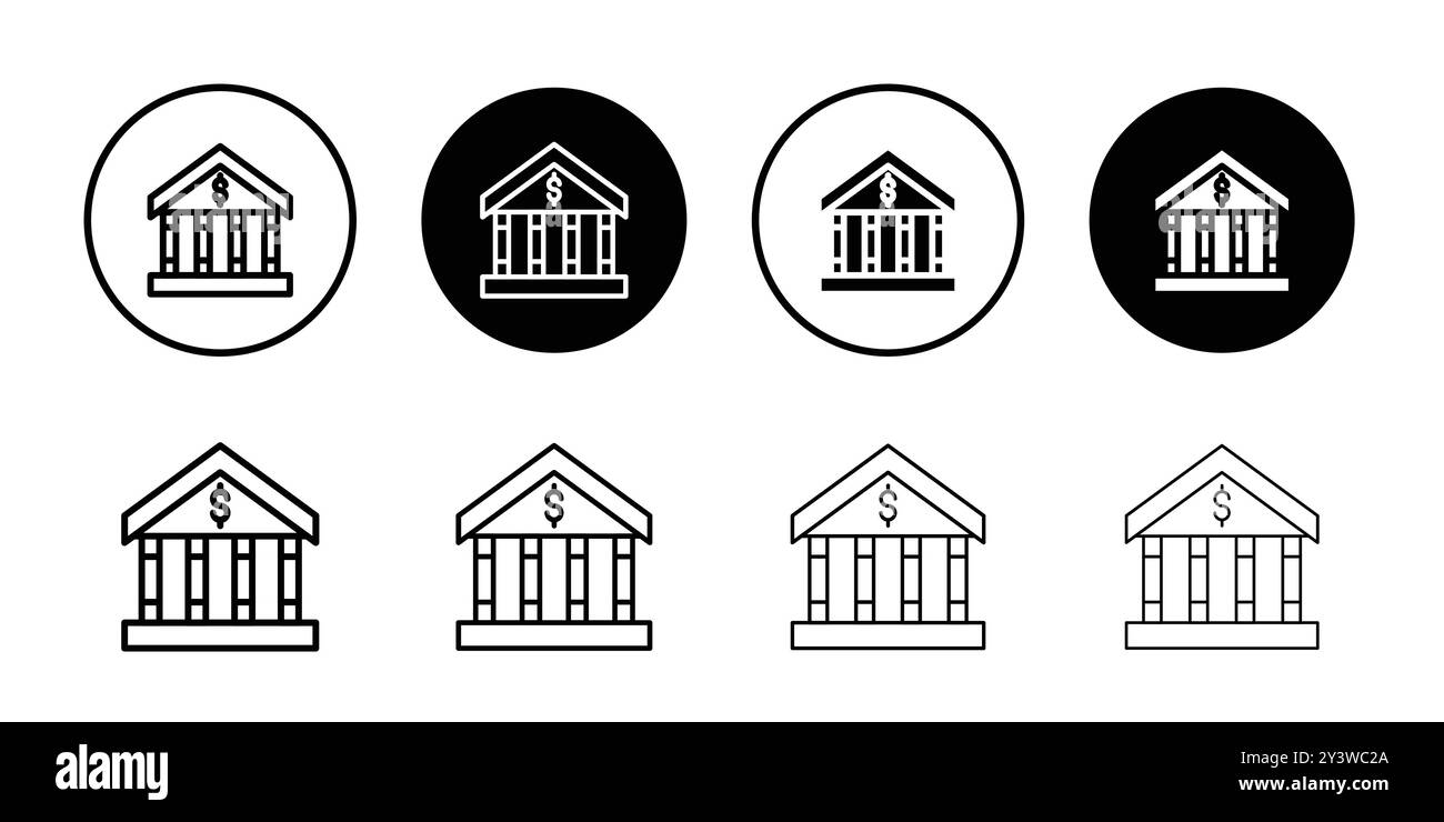 Centralized icon logo sign vector outline in black and white color ...