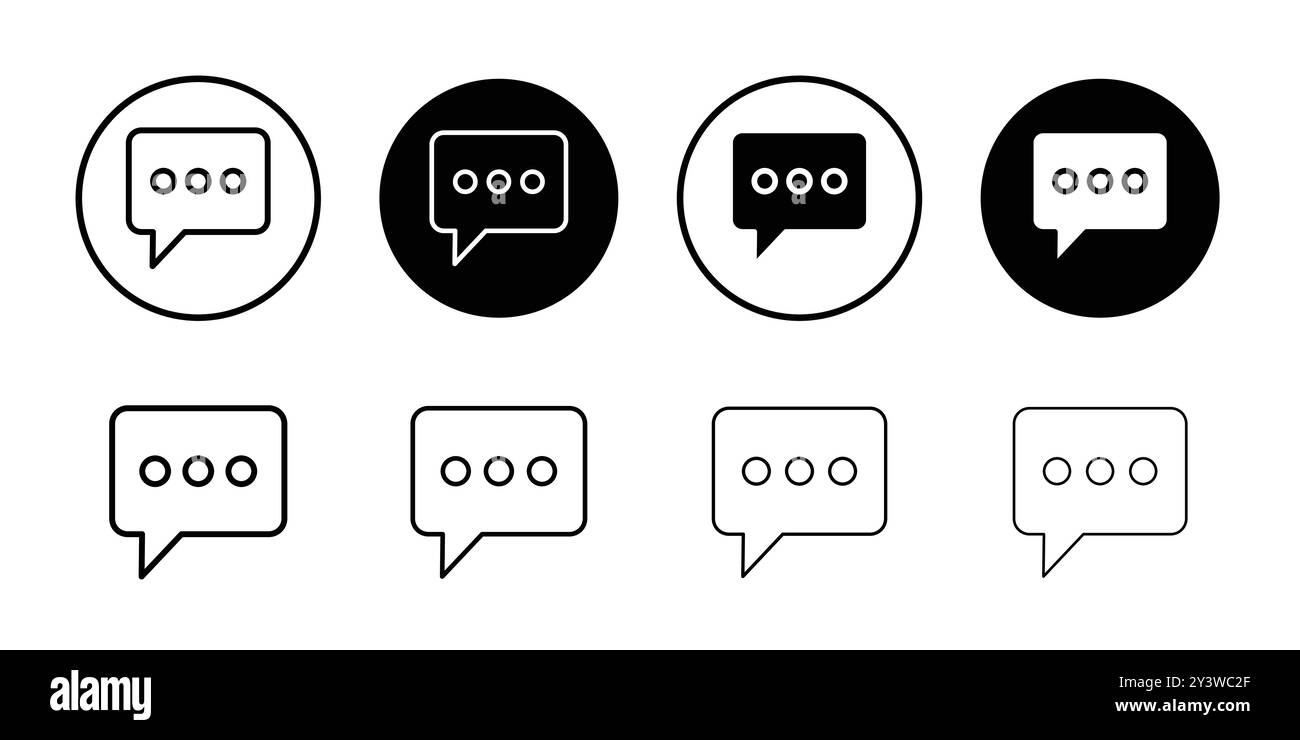 Comment icon logo sign vector outline in black and white color Stock ...