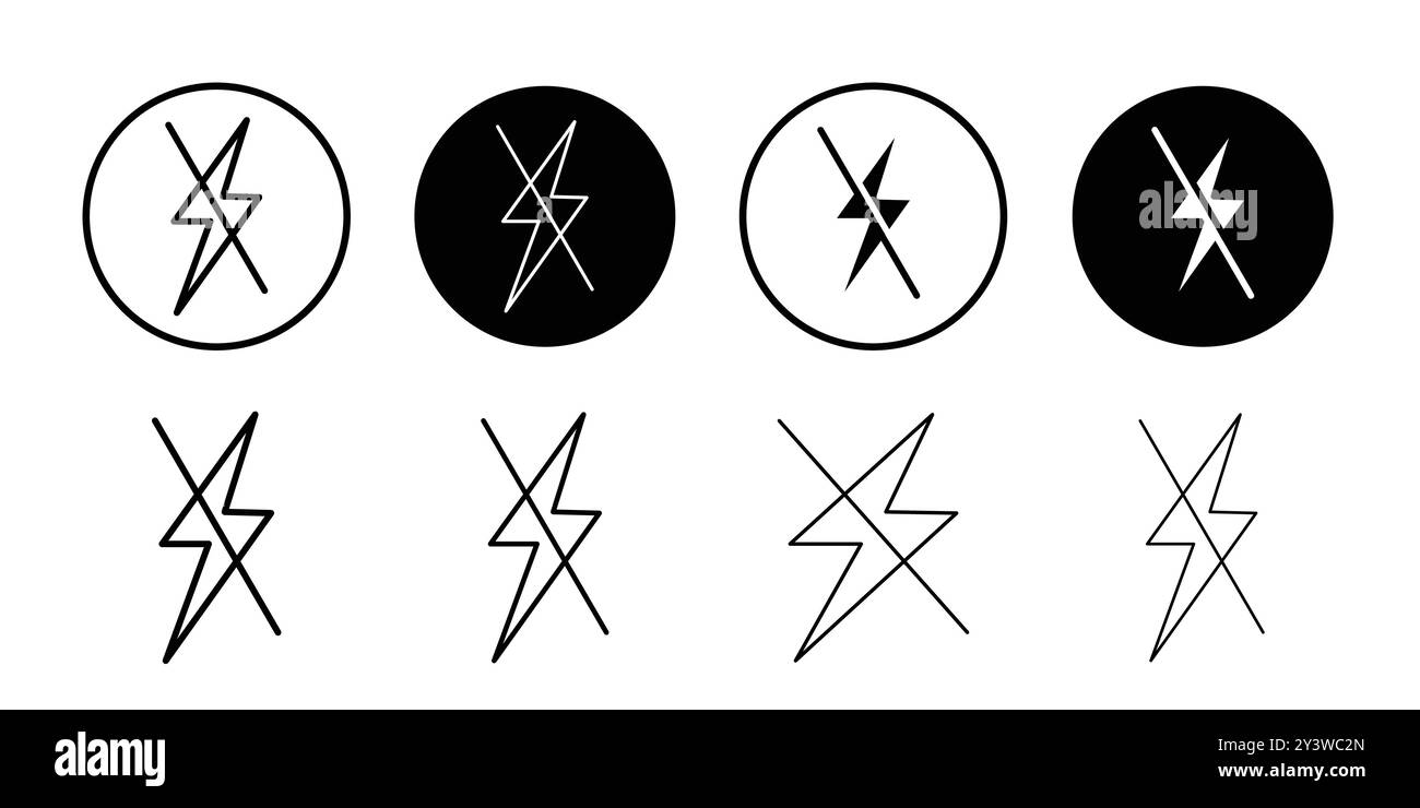 Flash off icon logo sign vector outline in black and white color Stock ...