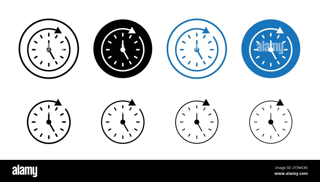 Duration icon logo sign vector outline in black and white color Stock ...