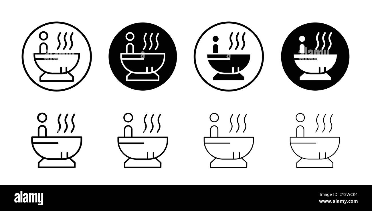 Jacuzzi icon logo sign vector outline in black and white color Stock ...