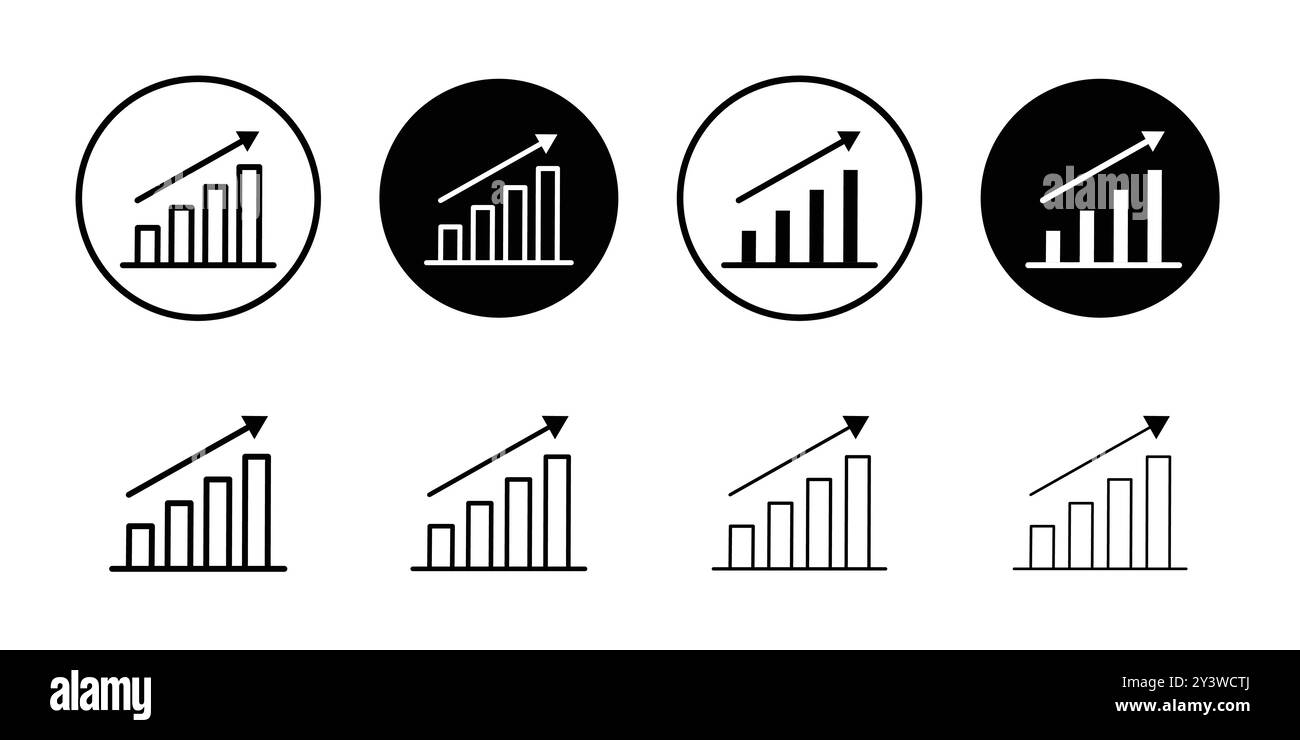 Graph icon logo sign vector outline in black and white color Stock ...