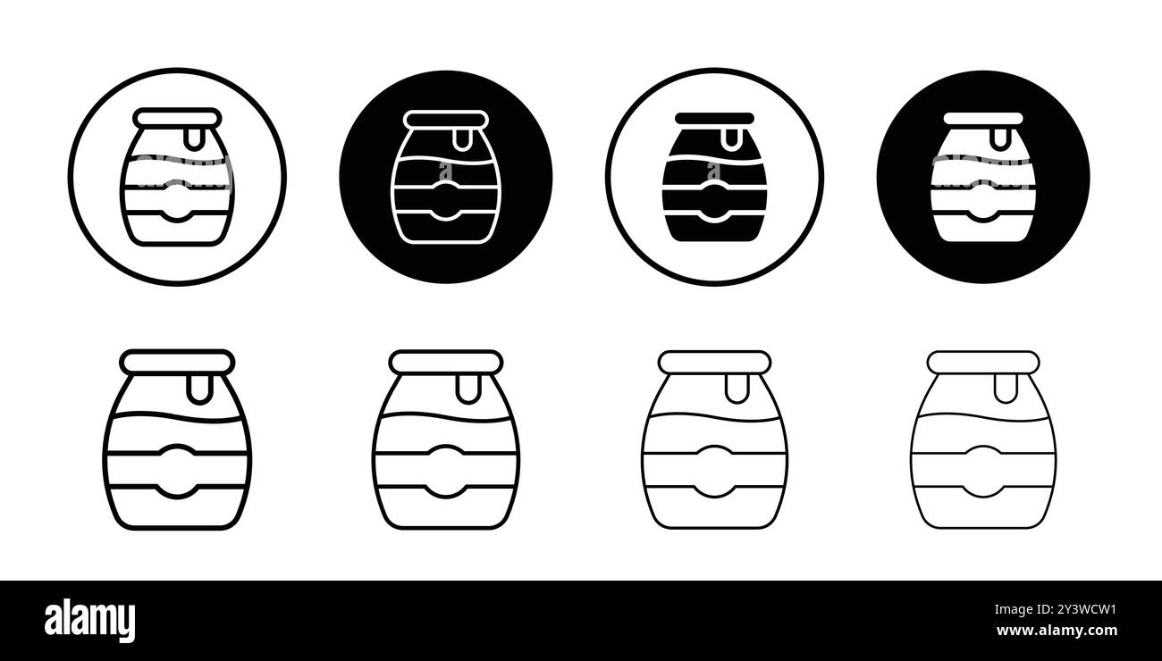 Jam icon logo sign vector outline in black and white color Stock Vector ...