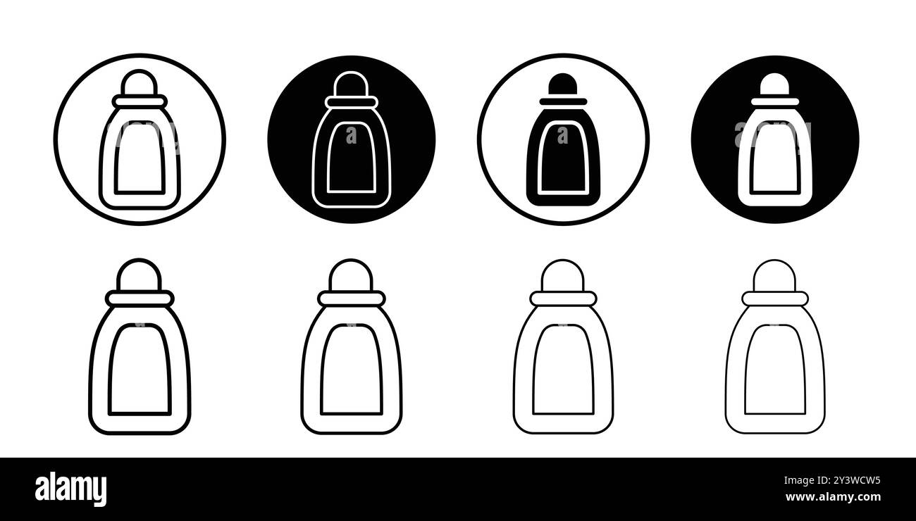 liquid detergent icon logo sign vector outline in black and white color ...