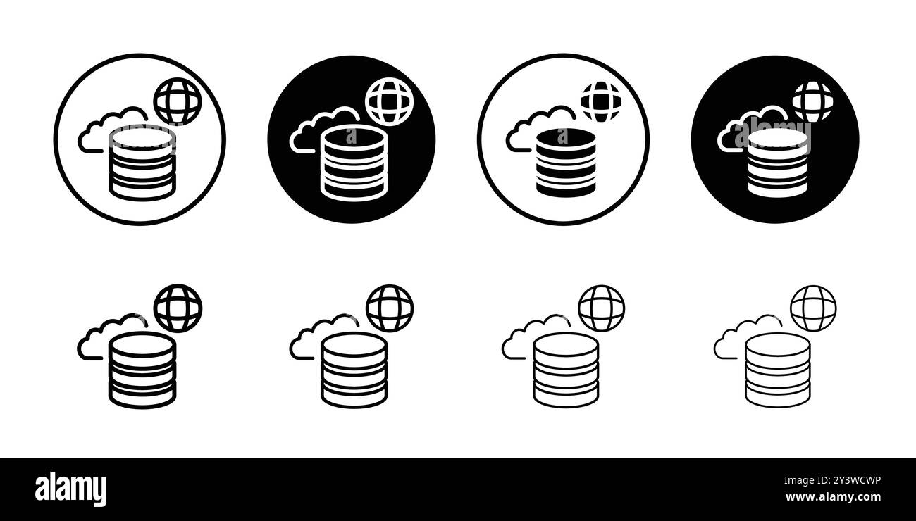 Hosting icon logo sign vector outline in black and white color Stock ...