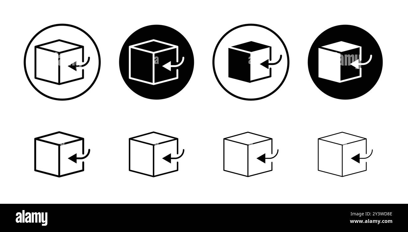 Return purchase icon logo sign vector outline in black and white color ...