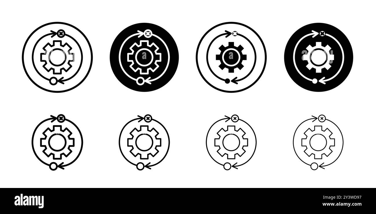 Methodology icon logo sign vector outline in black and white color ...