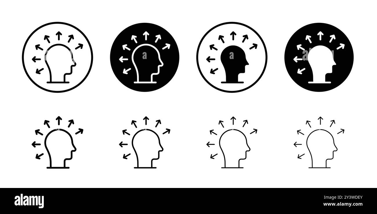 Self awareness icon logo sign vector outline in black and white color Stock Vector Image & Art ...