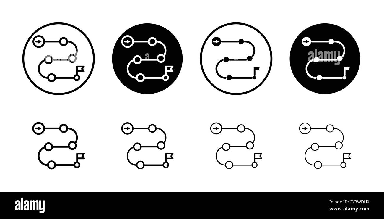 Roadmap icon logo sign vector outline in black and white color Stock ...
