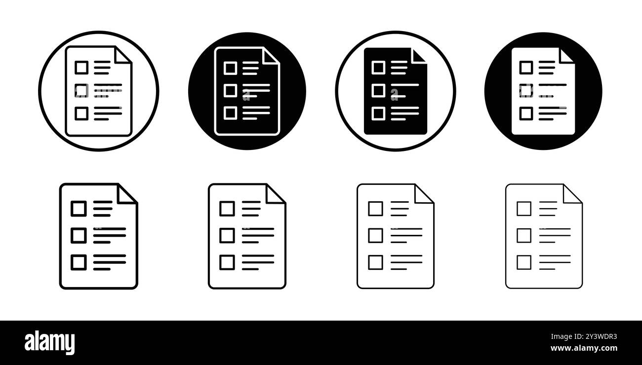 Summary icon logo sign vector outline in black and white color Stock ...
