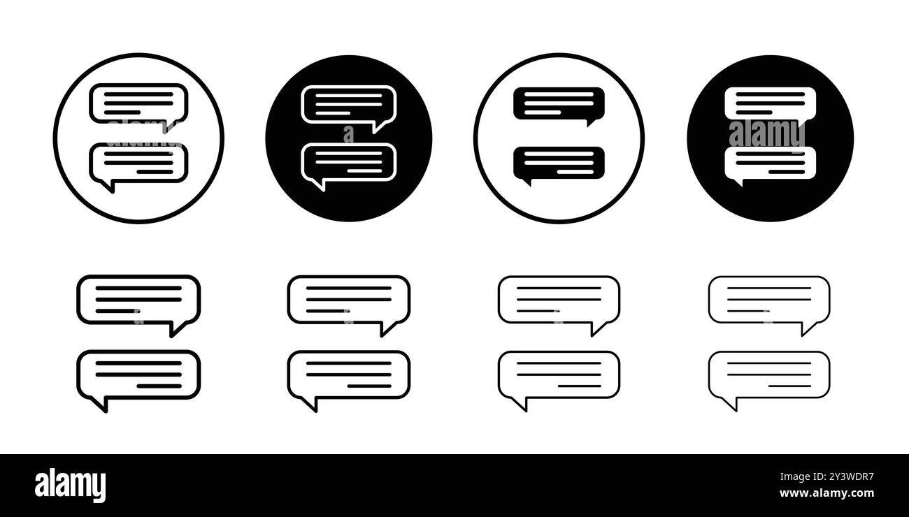Messaging icon logo sign vector outline in black and white color Stock ...