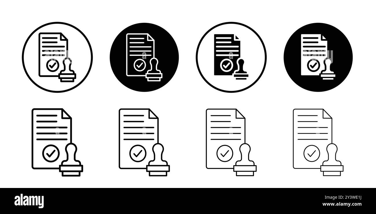 Permit icon logo sign vector outline in black and white color Stock ...