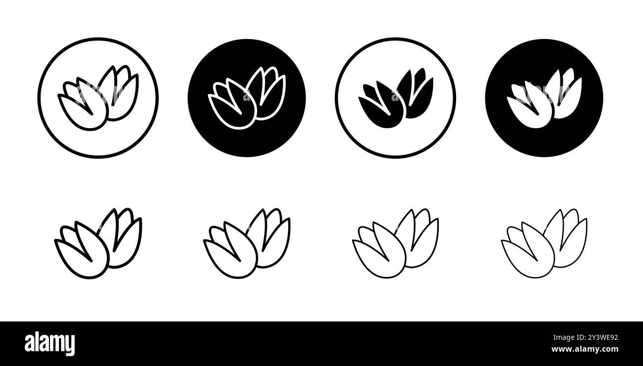 Pistachio icon logo sign vector outline in black and white color Stock ...