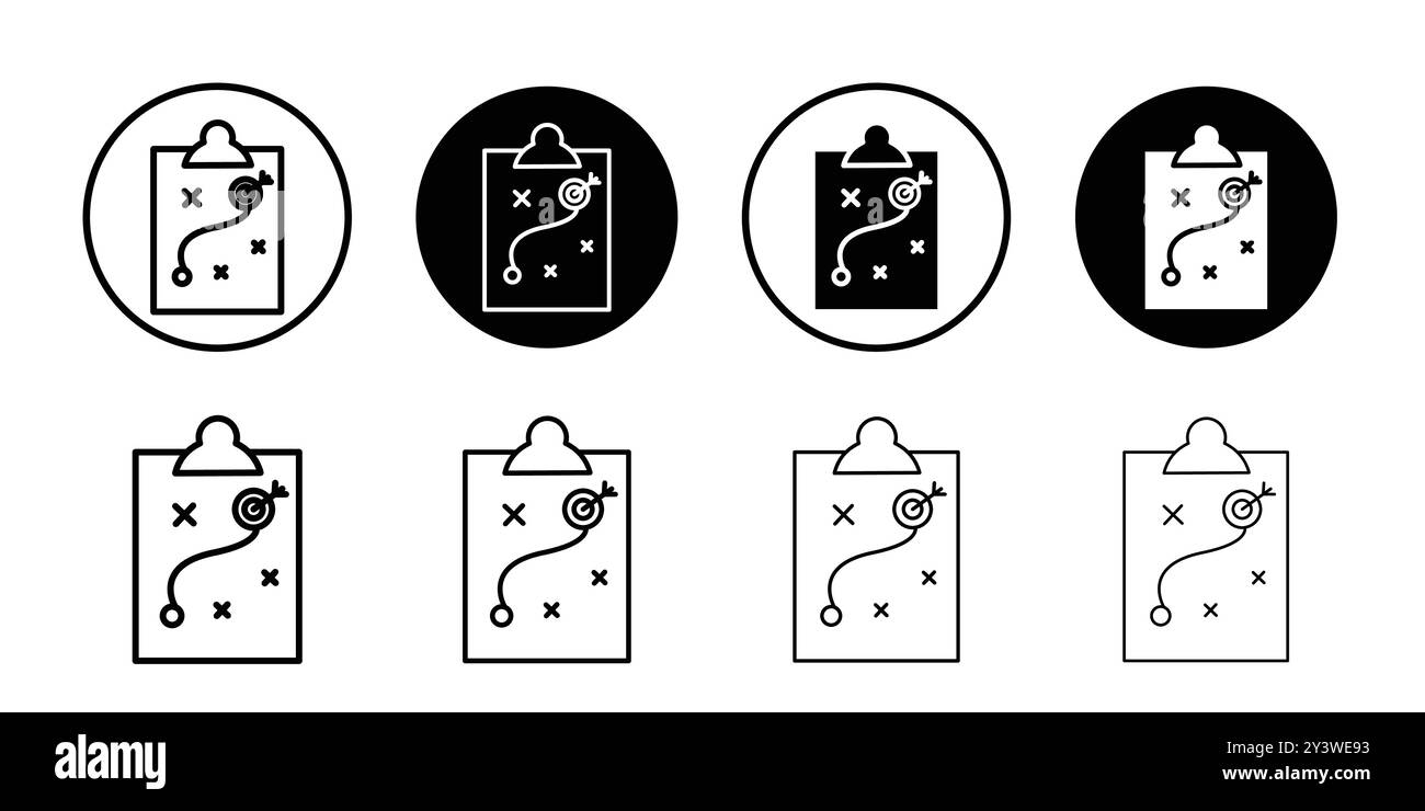 Planning icon logo sign vector outline in black and white color Stock ...