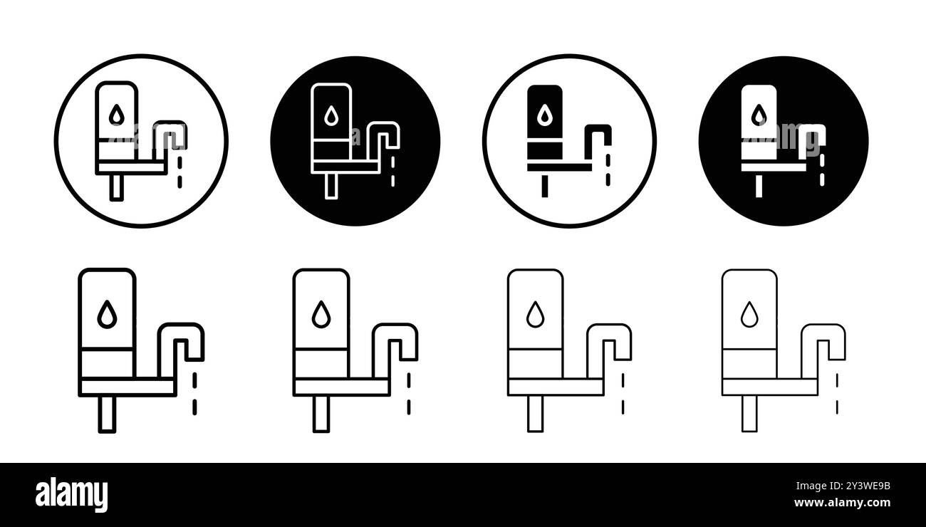 Sump pump icon logo sign vector outline in black and white color Stock ...