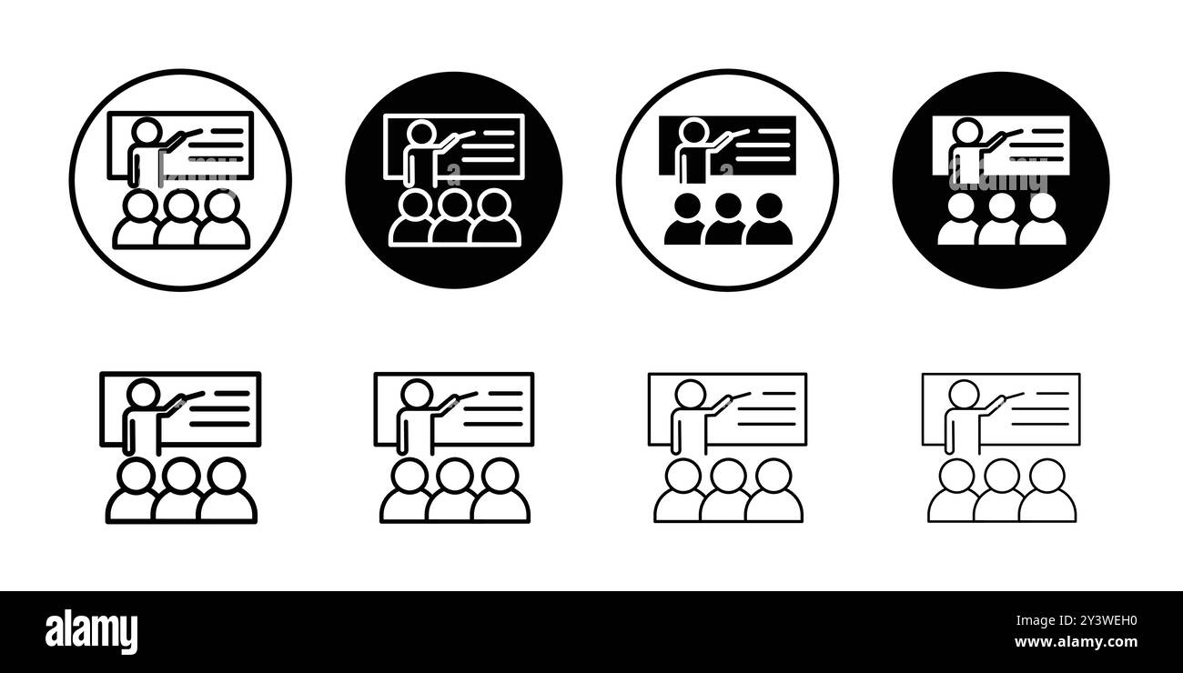 Training icon logo sign vector outline in black and white color Stock ...