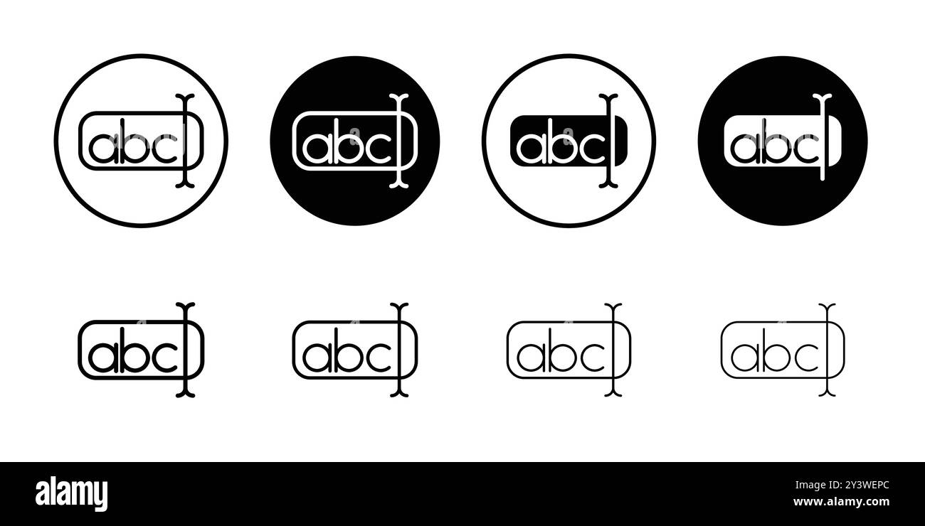 Rename icon logo sign vector outline in black and white color Stock ...
