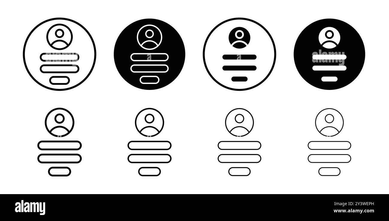 Signup icon logo sign vector outline in black and white color Stock ...
